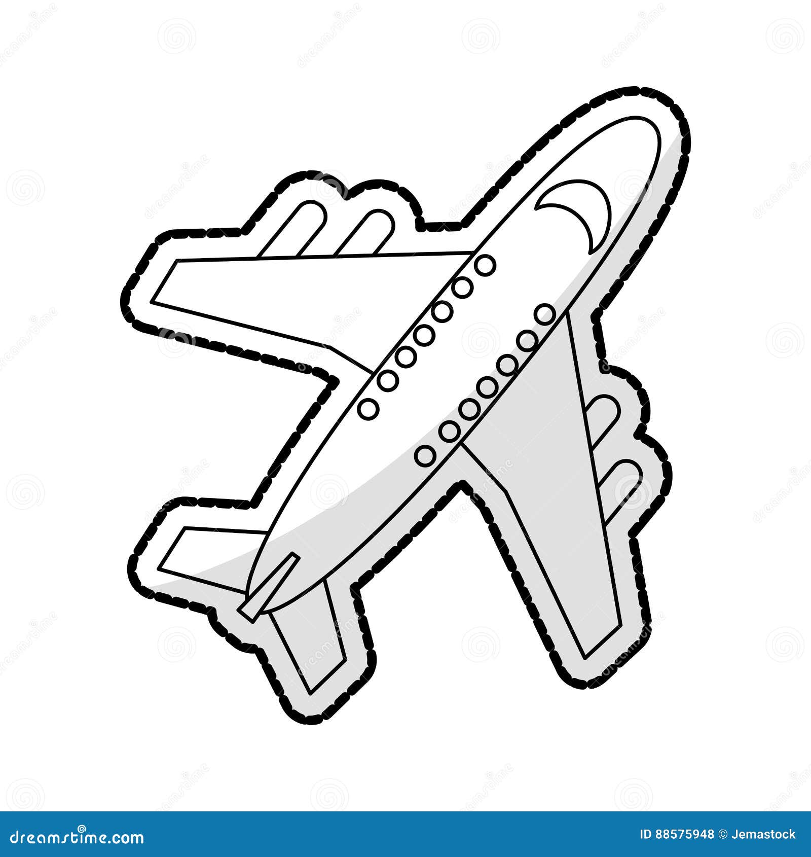 Commercial Airplane Icon Image Stock Illustration - Illustration of ...