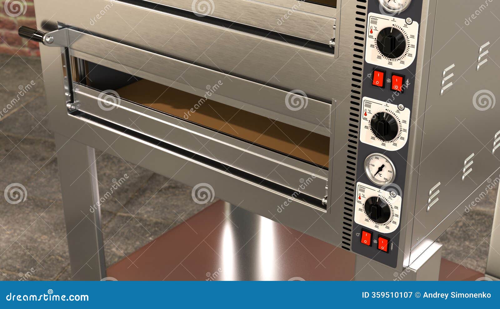 Commercial Bakery Oven with Temperature Control Dials Stock Image ...