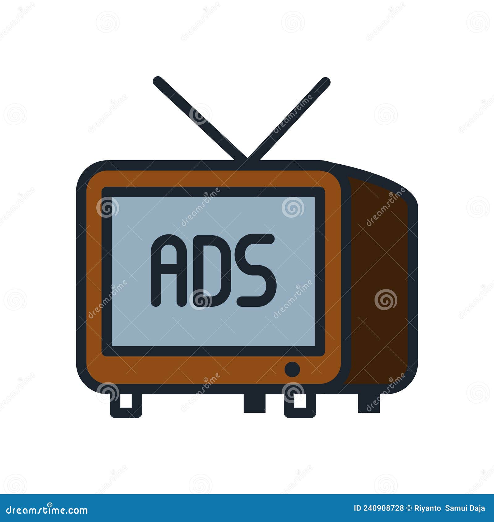 Commercial Breaks Color Icon Illustration Design Stock Vector ...