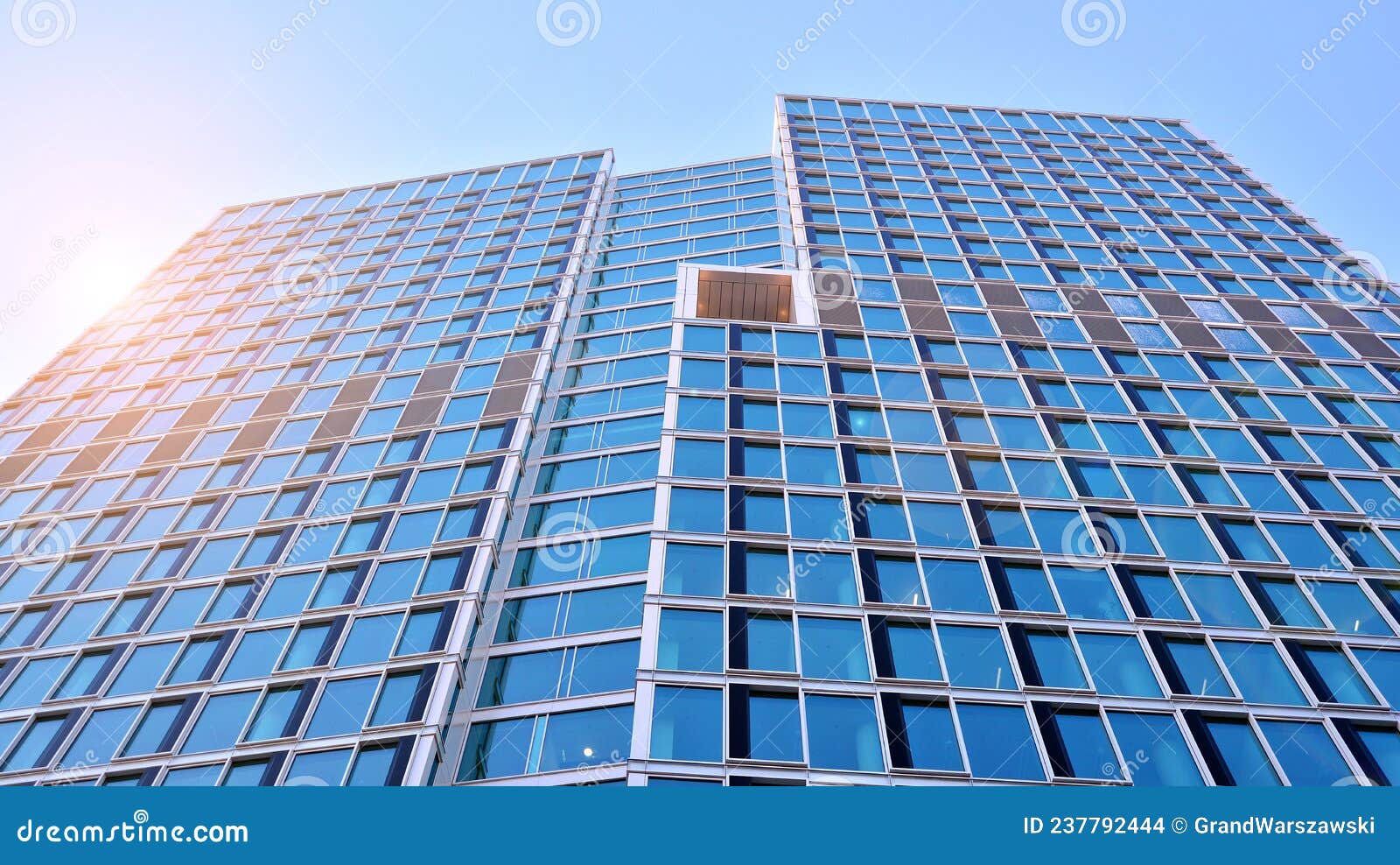 Commercial Building Close Up in Blue Tone. Stock Photo - Image of ...