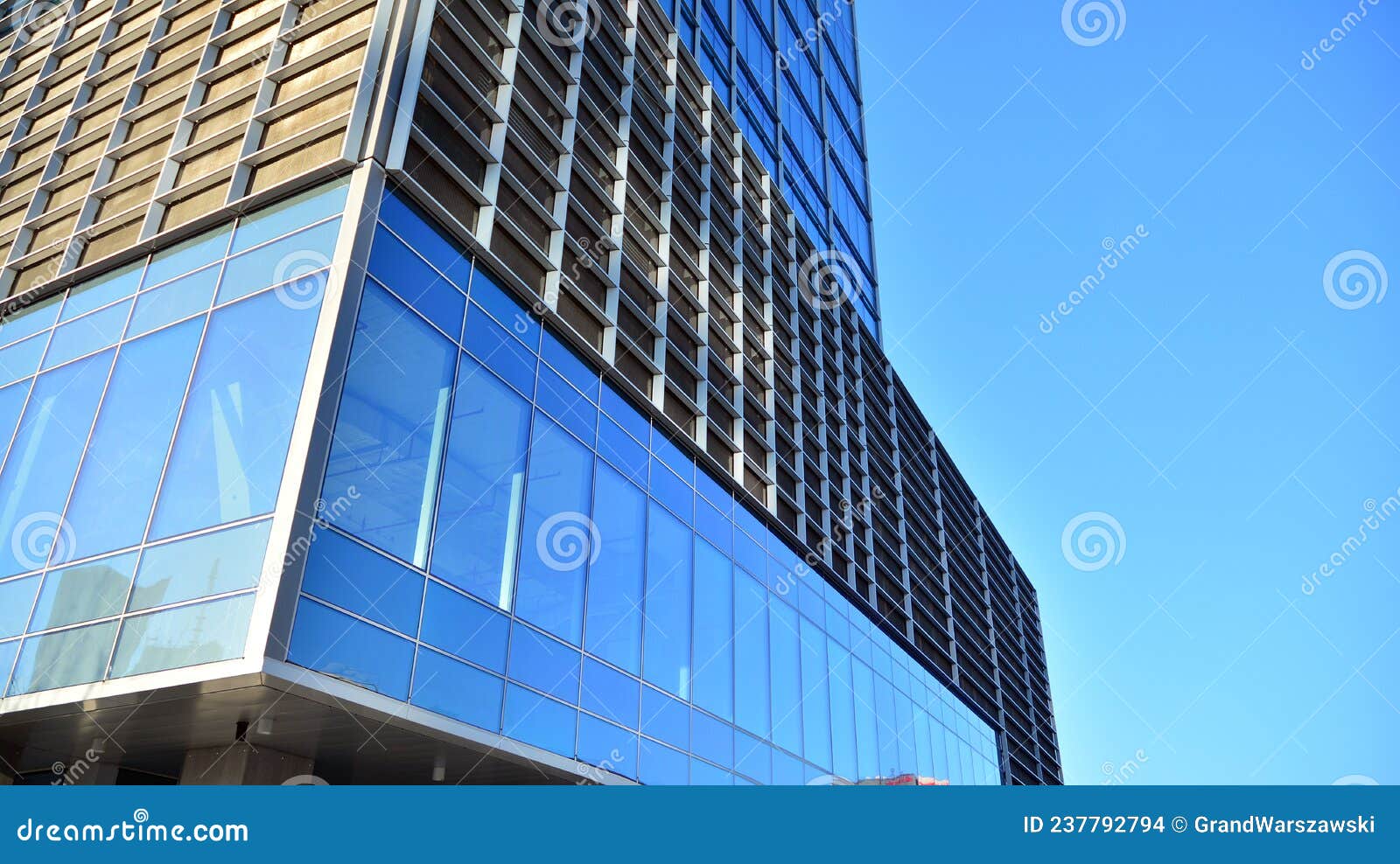 Commercial Building Close Up in Blue Tone. Stock Photo - Image of ...