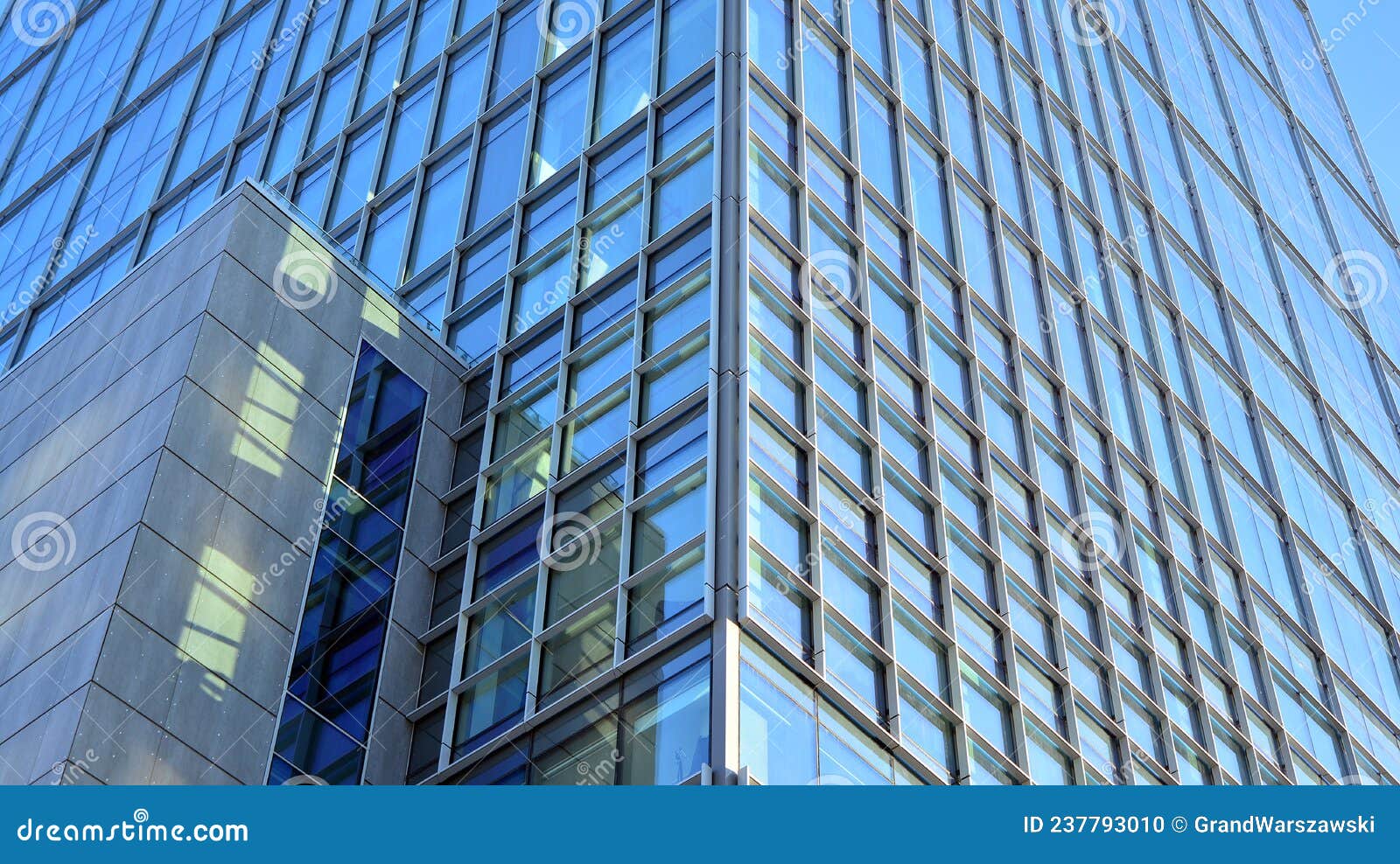 Commercial Building Close Up in Blue Tone. Stock Photo - Image of ...