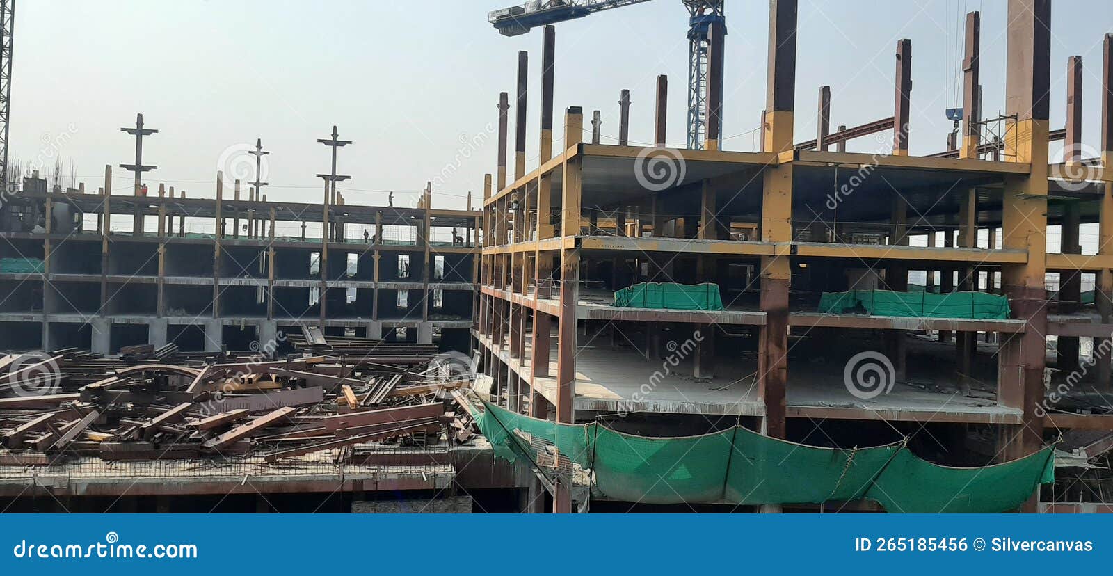 Commercial Building Construction Work in Progress Stock Photo - Image ...