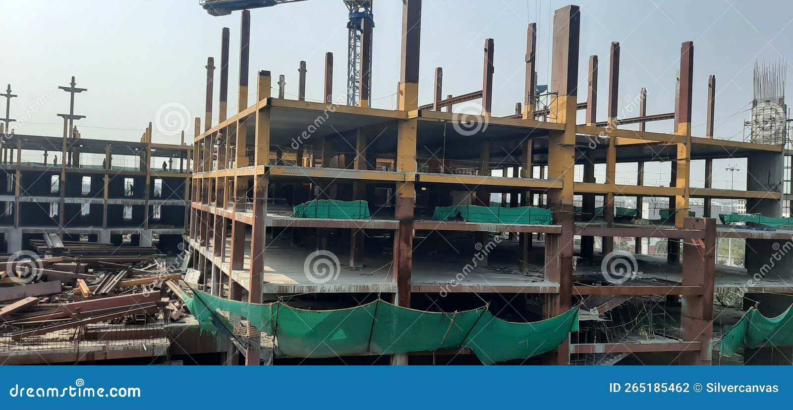 Commercial Building Construction Work in Progress Stock Photo - Image ...