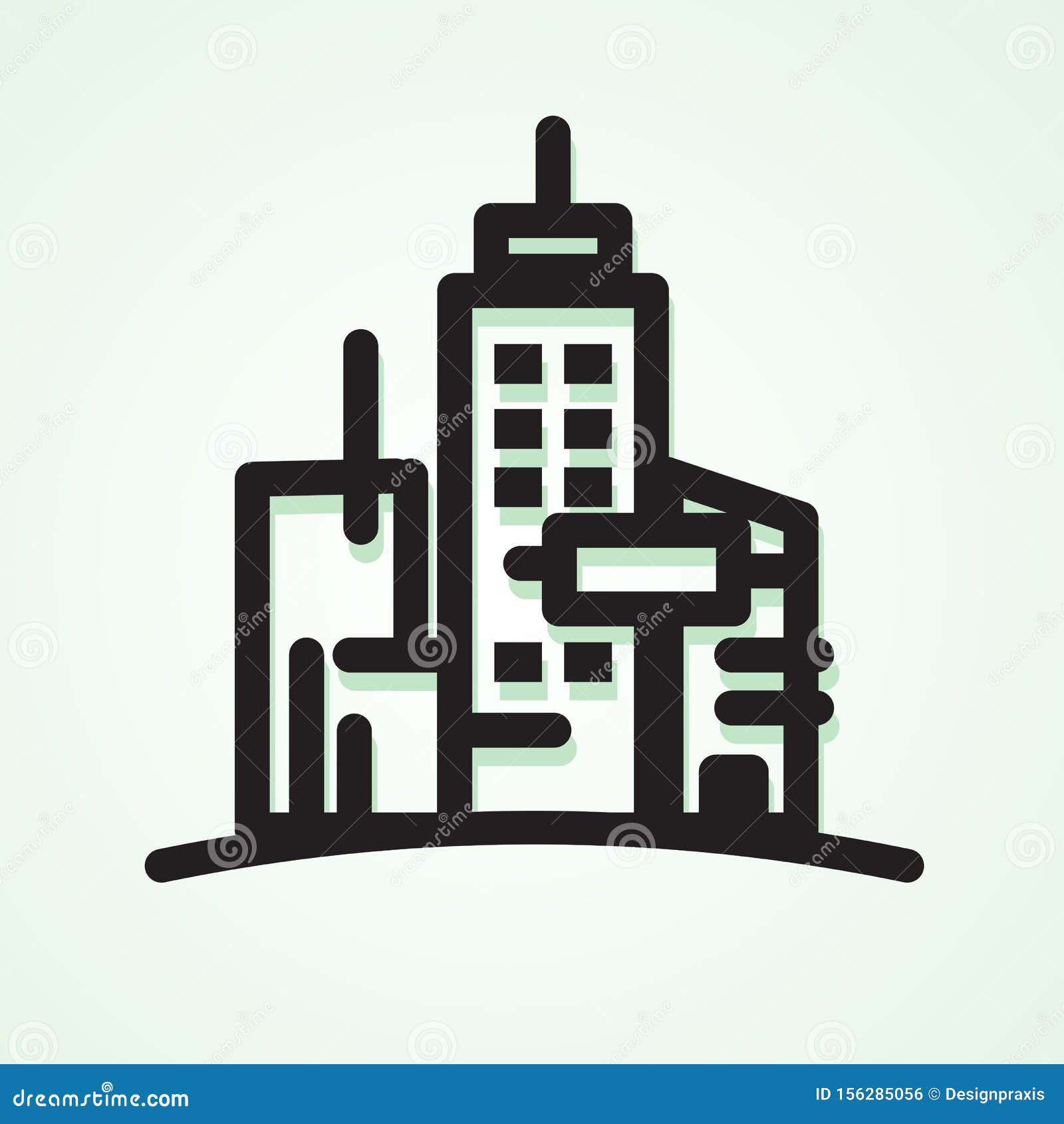 Commercial Building Icon stock illustration. Illustration of shelter ...