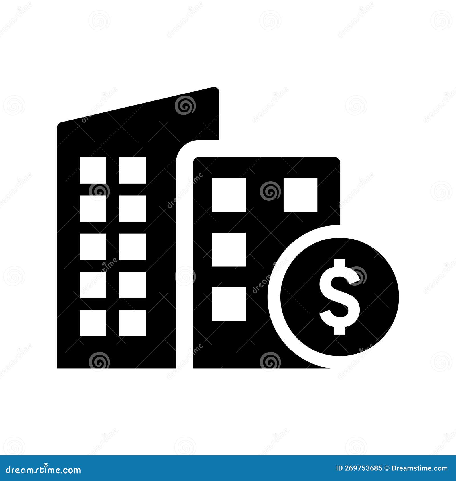 Commercial Building icon stock illustration. Illustration of printed ...
