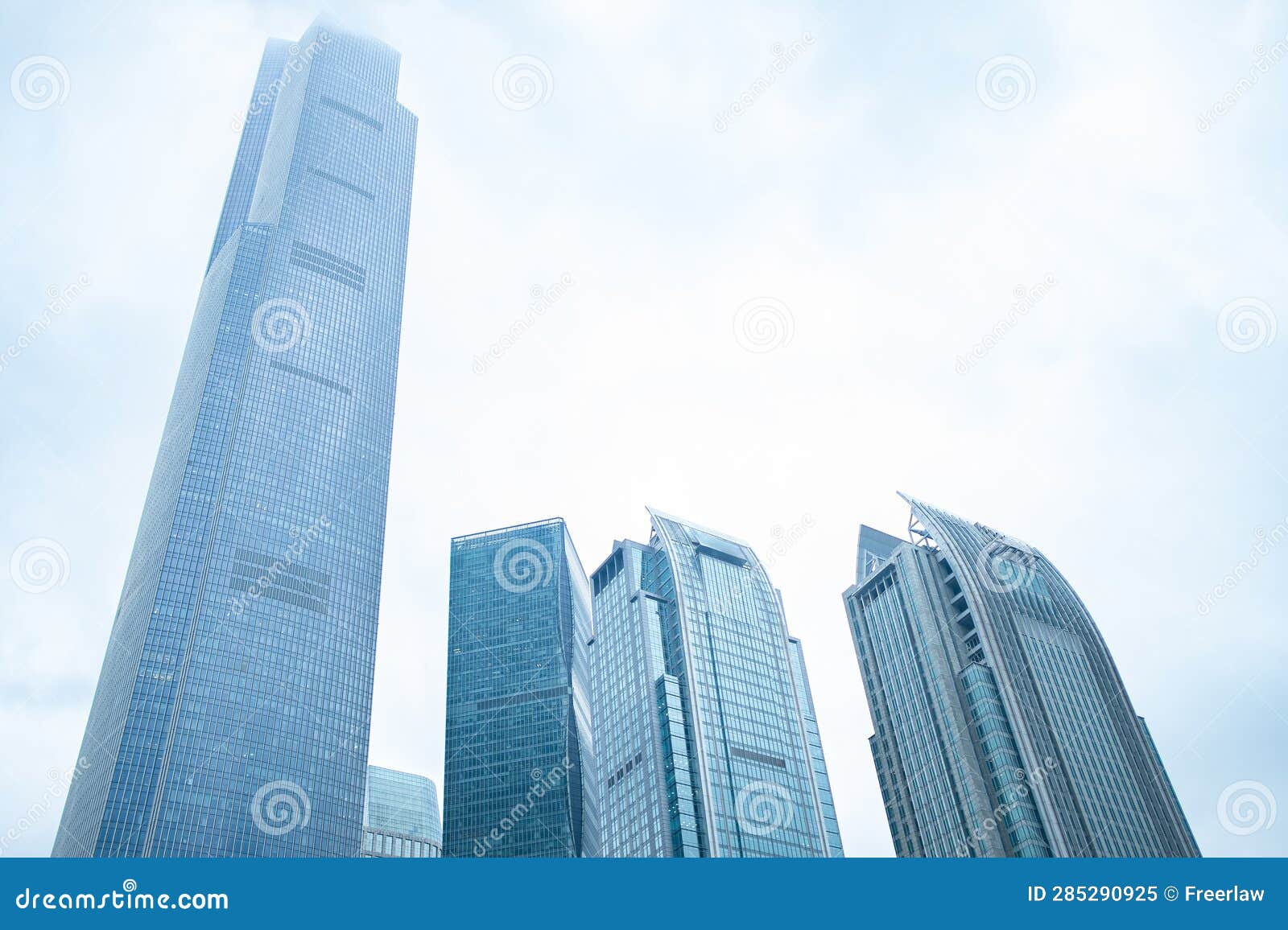 Commercial Buildings in Cloudy Day Horizontal Composition Stock Image ...