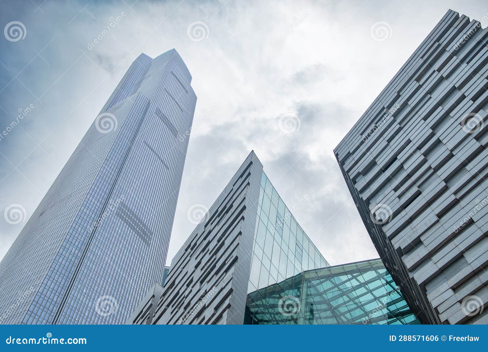 Commercial Buildings in Cloudy Day Horizontal Composition Stock Photo ...