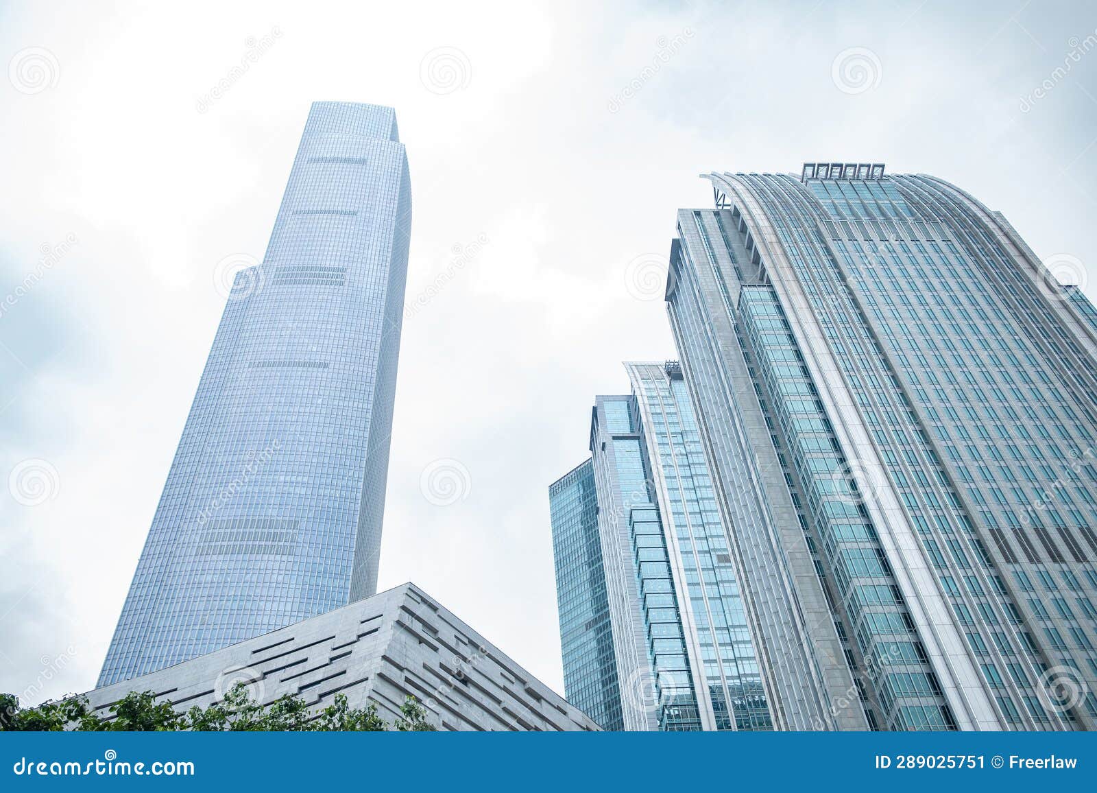 Commercial Buildings in Cloudy Day Horizontal Composition Stock Image ...