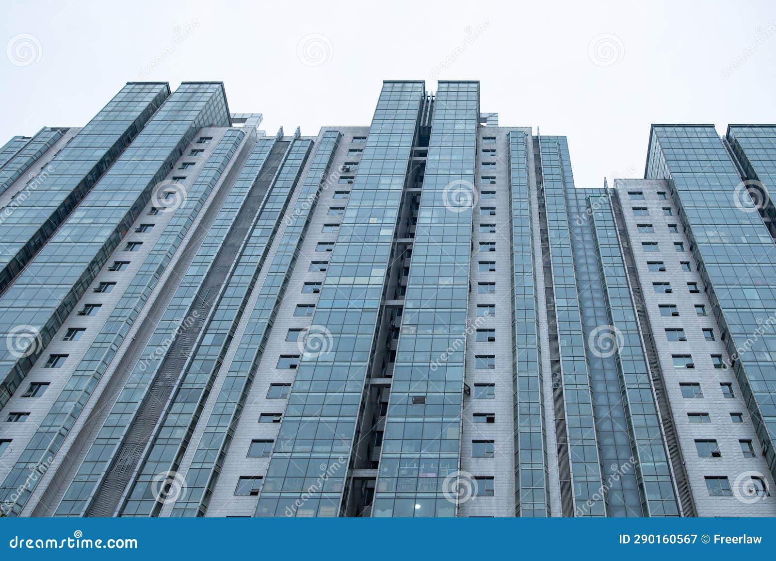Commercial Buildings in Cloudy Day Horizontal Composition Stock Image ...