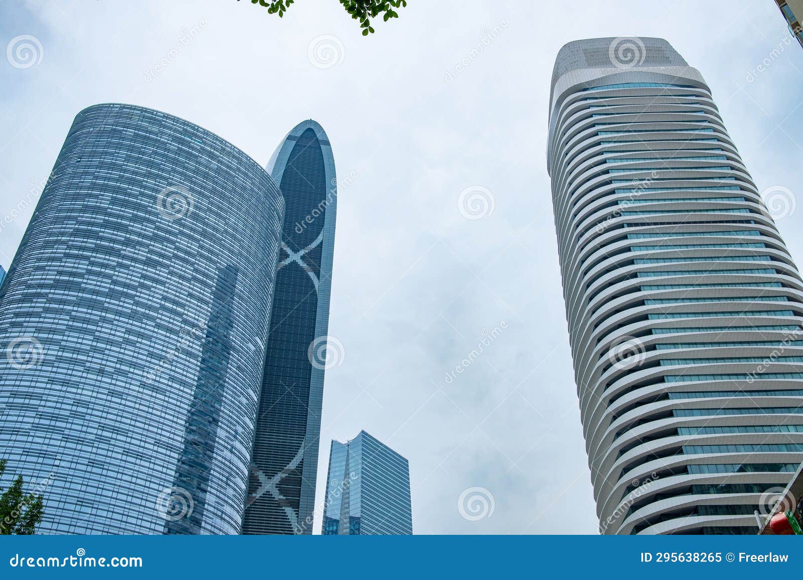Commercial Buildings in Cloudy Day Horizontal Composition Stock Image ...