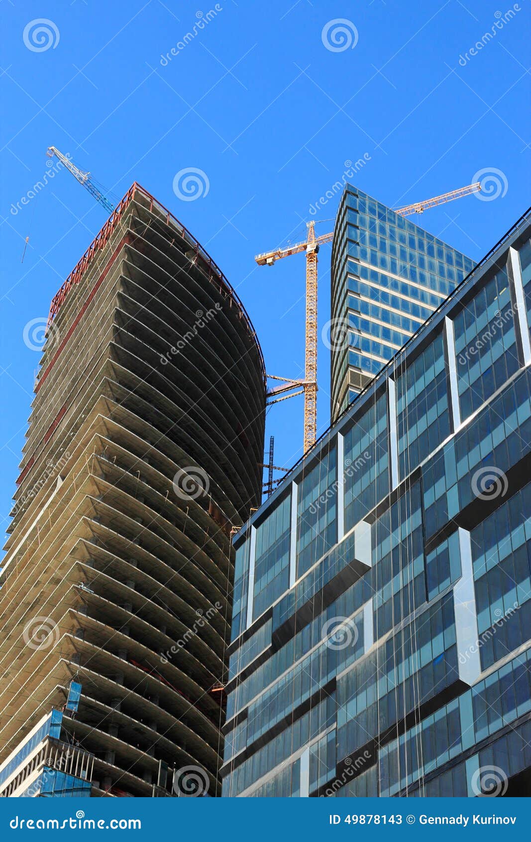 Commercial Buildings Construction Site Stock Image - Image of heavy ...