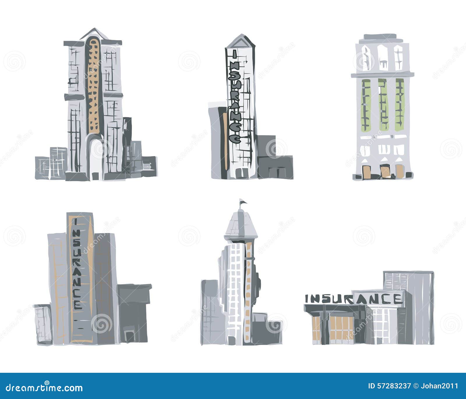 Commercial Buildings. stock vector. Illustration of vector - 57283237