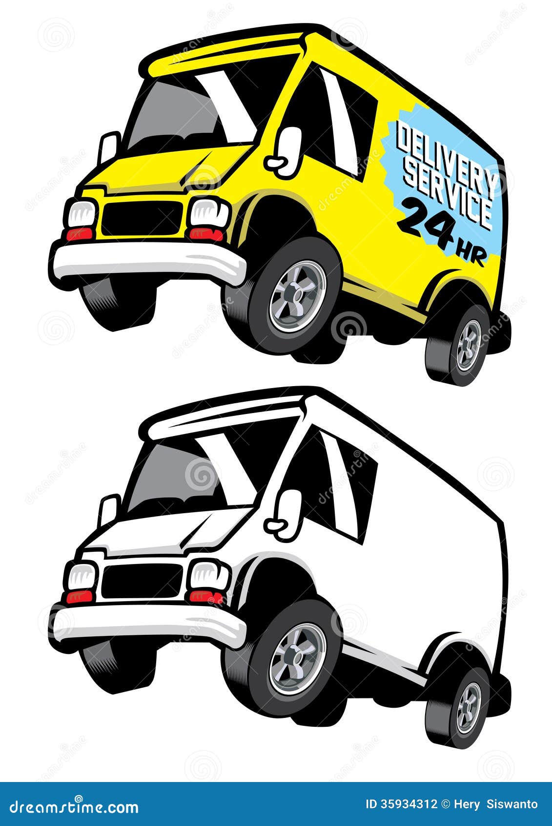 Commercial cartoon van stock vector. Illustration of industry - 35934312