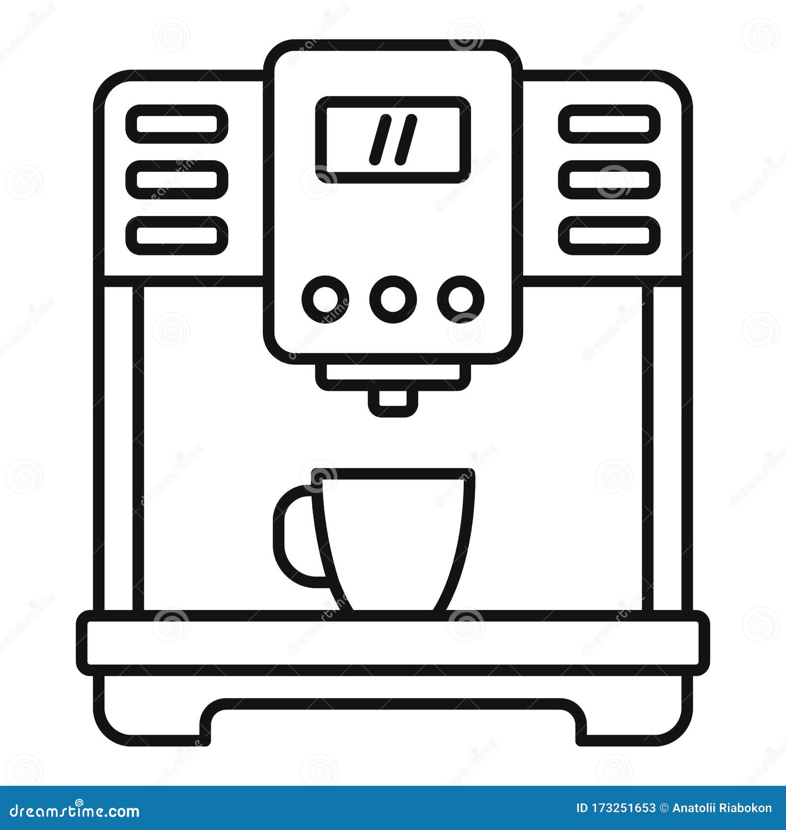 Commercial Coffee Machine Icon, Outline Style Stock Vector ...