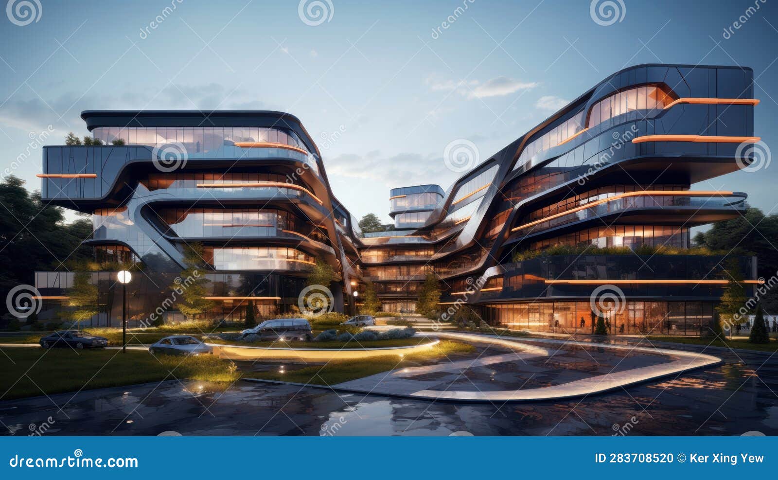 Commercial Complex with Monotonous and Uninspiring Design Stock ...