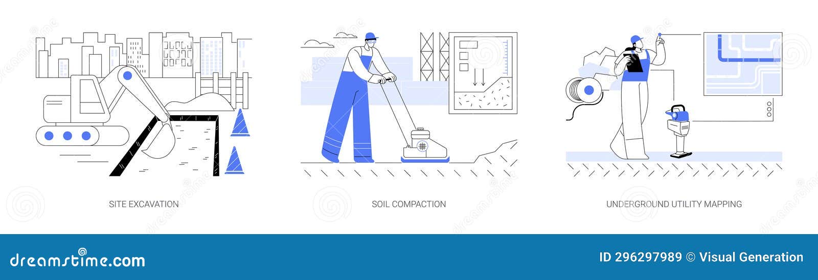 Commercial Construction Process Abstract Concept Vector Illustrations ...