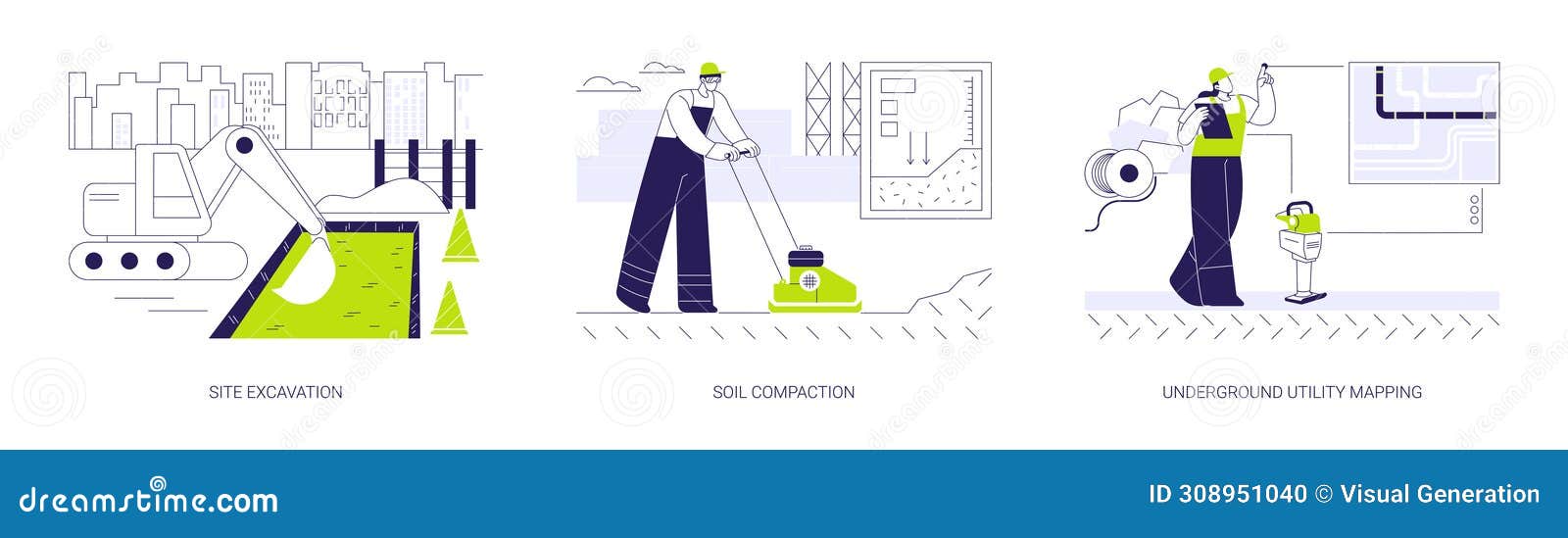 Commercial Construction Progress Inspection Isolated Concept Vector ...