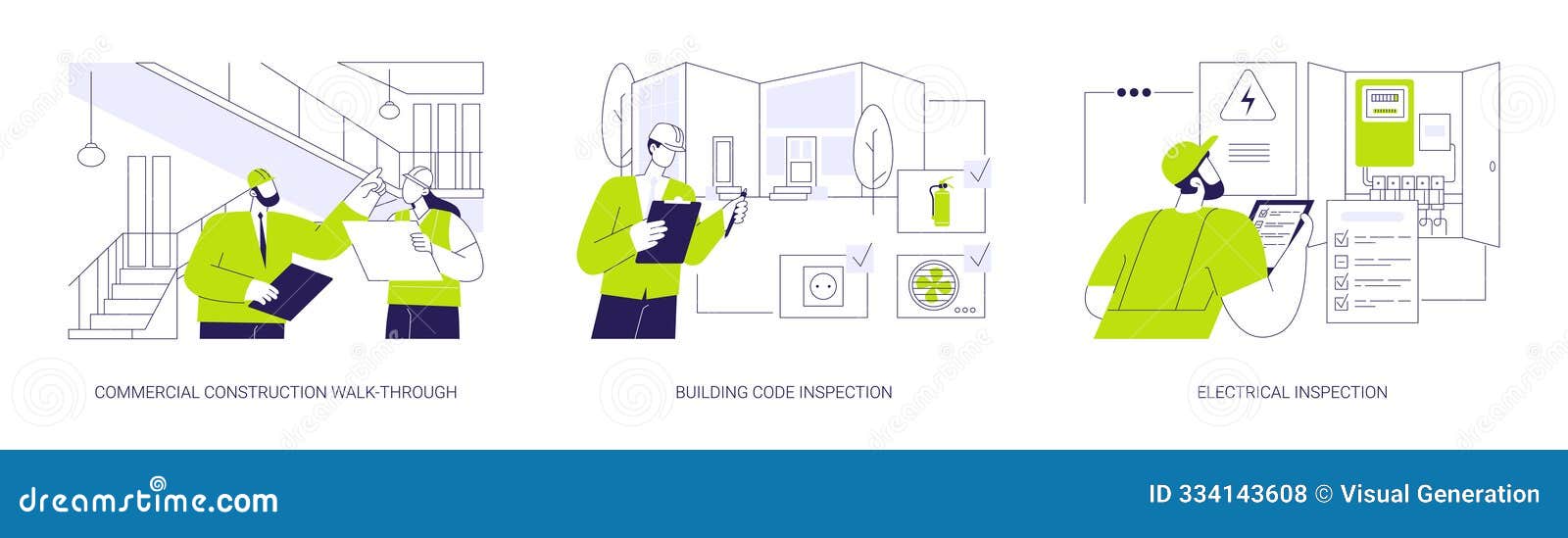 Commercial Construction Progress Inspection Abstract Concept Vector ...