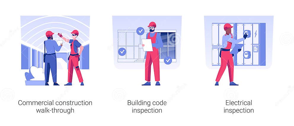 Commercial Construction Progress Inspection Isolated Concept Vector ...
