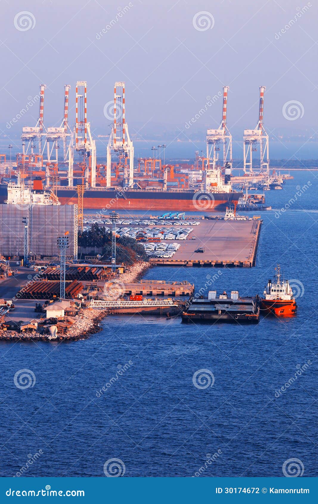 Commercial container port stock photo. Image of ship - 30174672