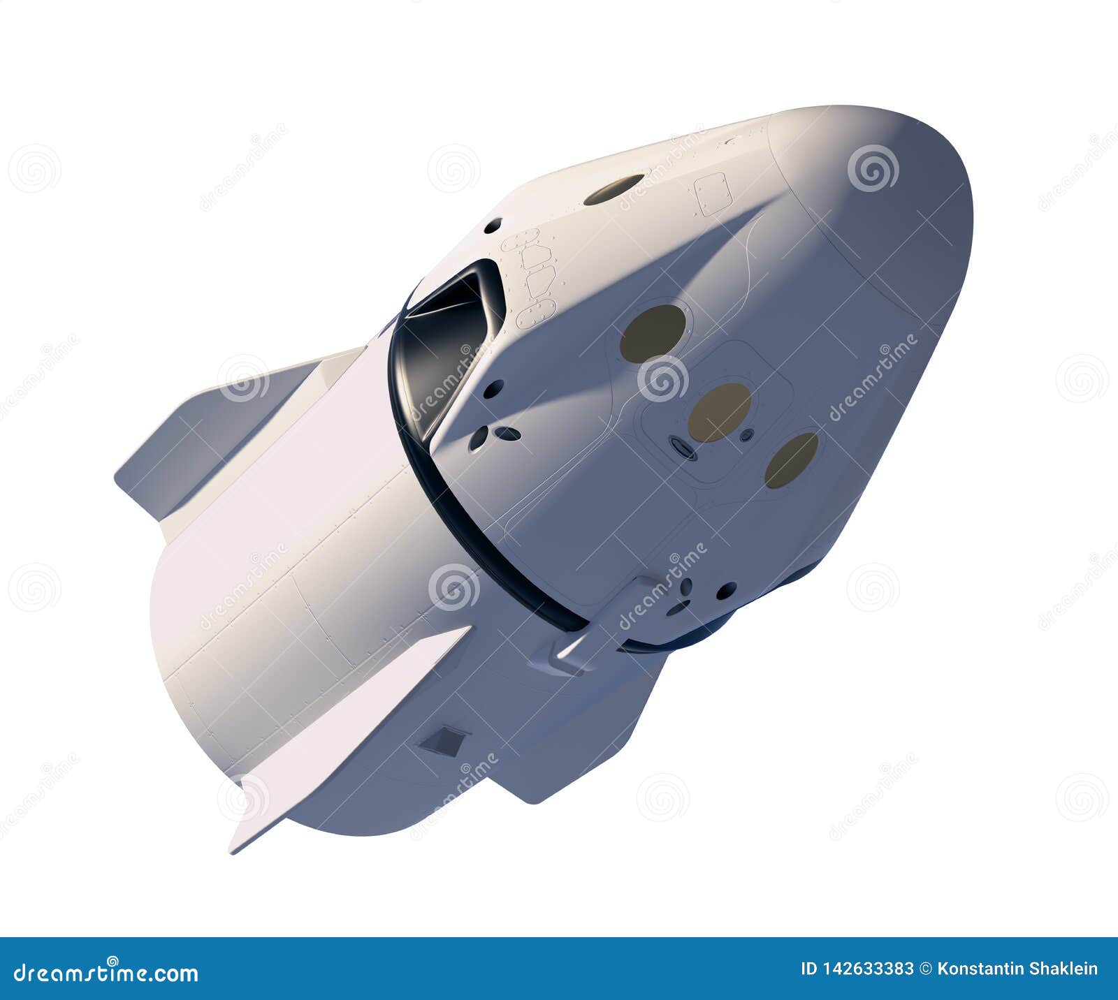 Commercial Crew Spacecraft Isolated on White Background Stock ...