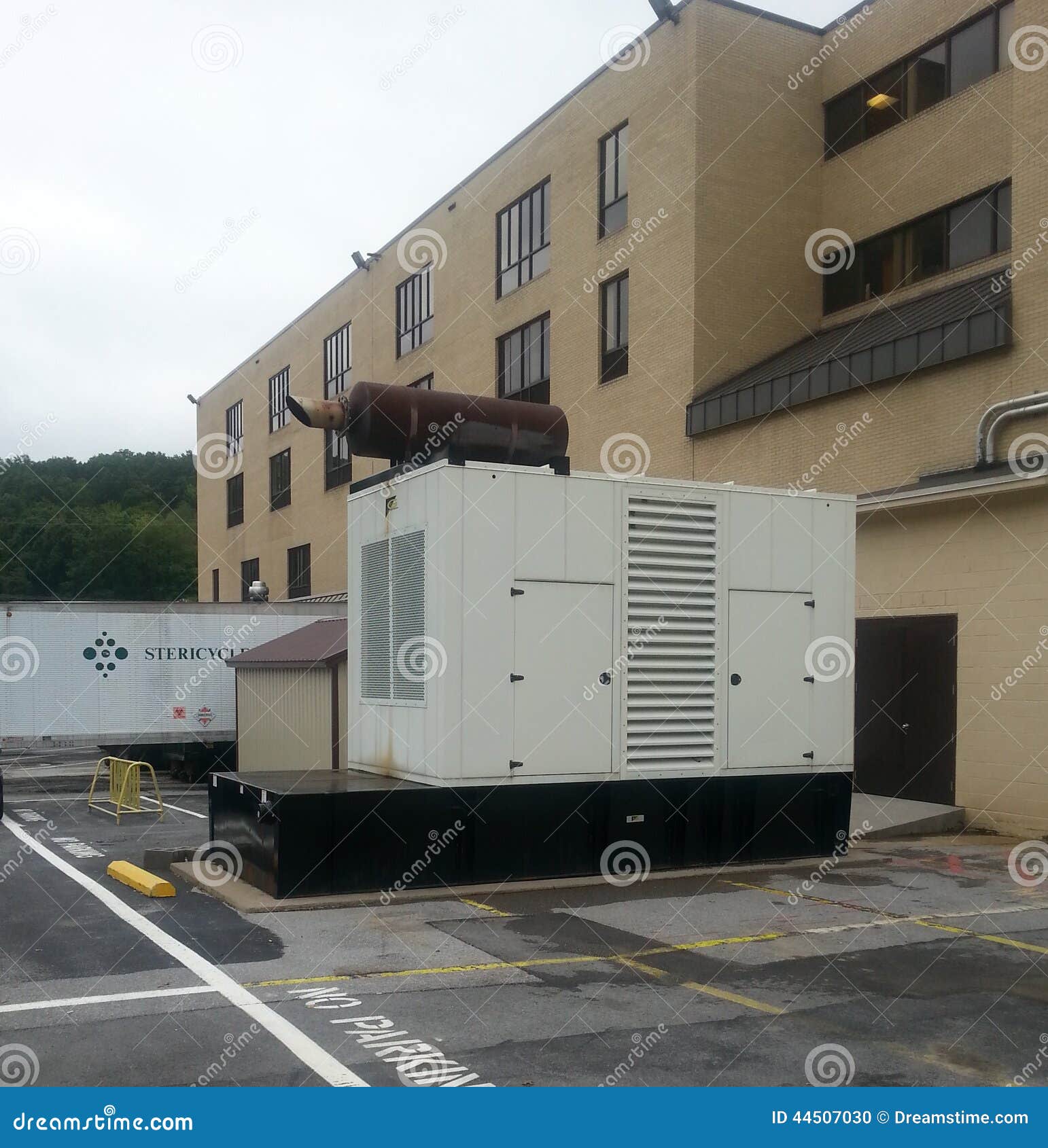 Diesel Generator Aksa Outside In Winter. Backup Power Supply For The ...