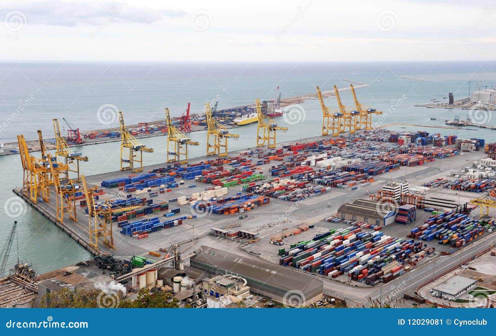 Commercial Dock of Barcelona Stock Image - Image of derrick, container ...