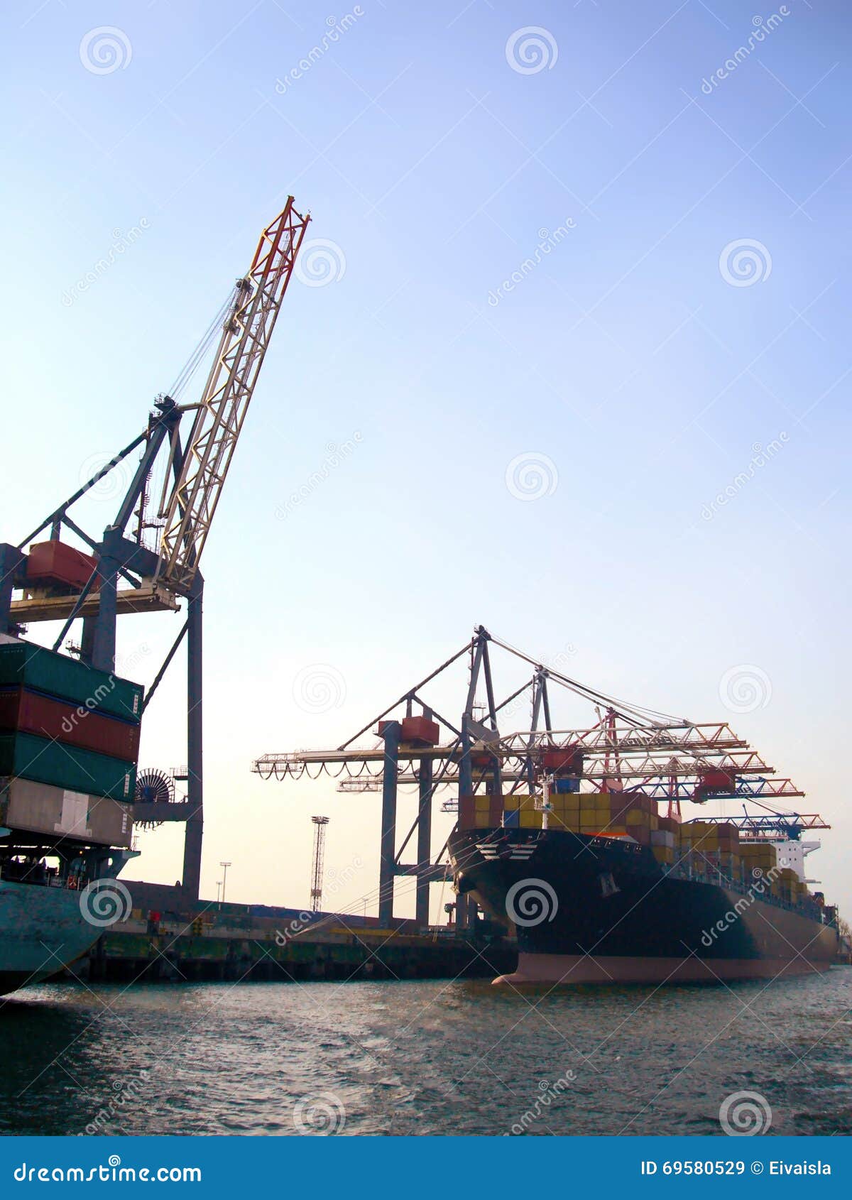 Commercial Dock with Industrial Ship Stock Image - Image of elbe ...