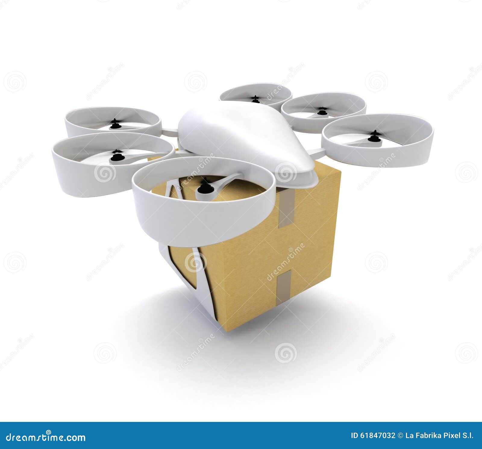 Commercial drone with box stock photo. Image of flying - 61847032