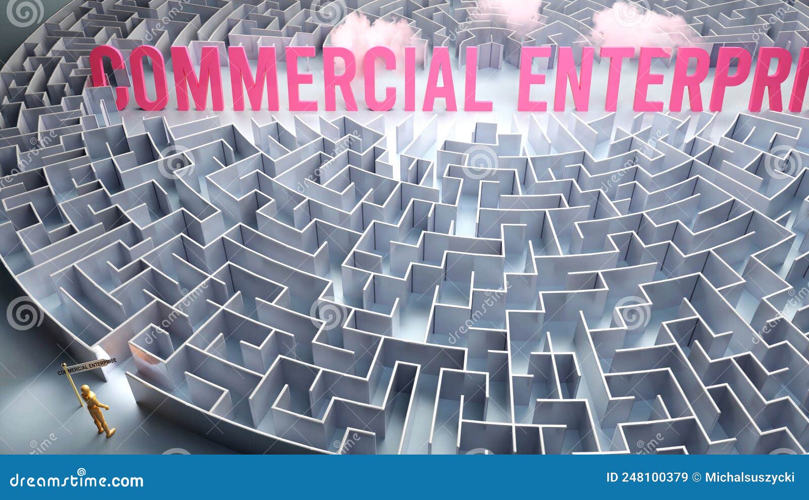 Commercial Enterprise and a Difficult Path To it Stock Illustration ... Commercial Enterprise and a Difficult Path To it Stock Illustration ...