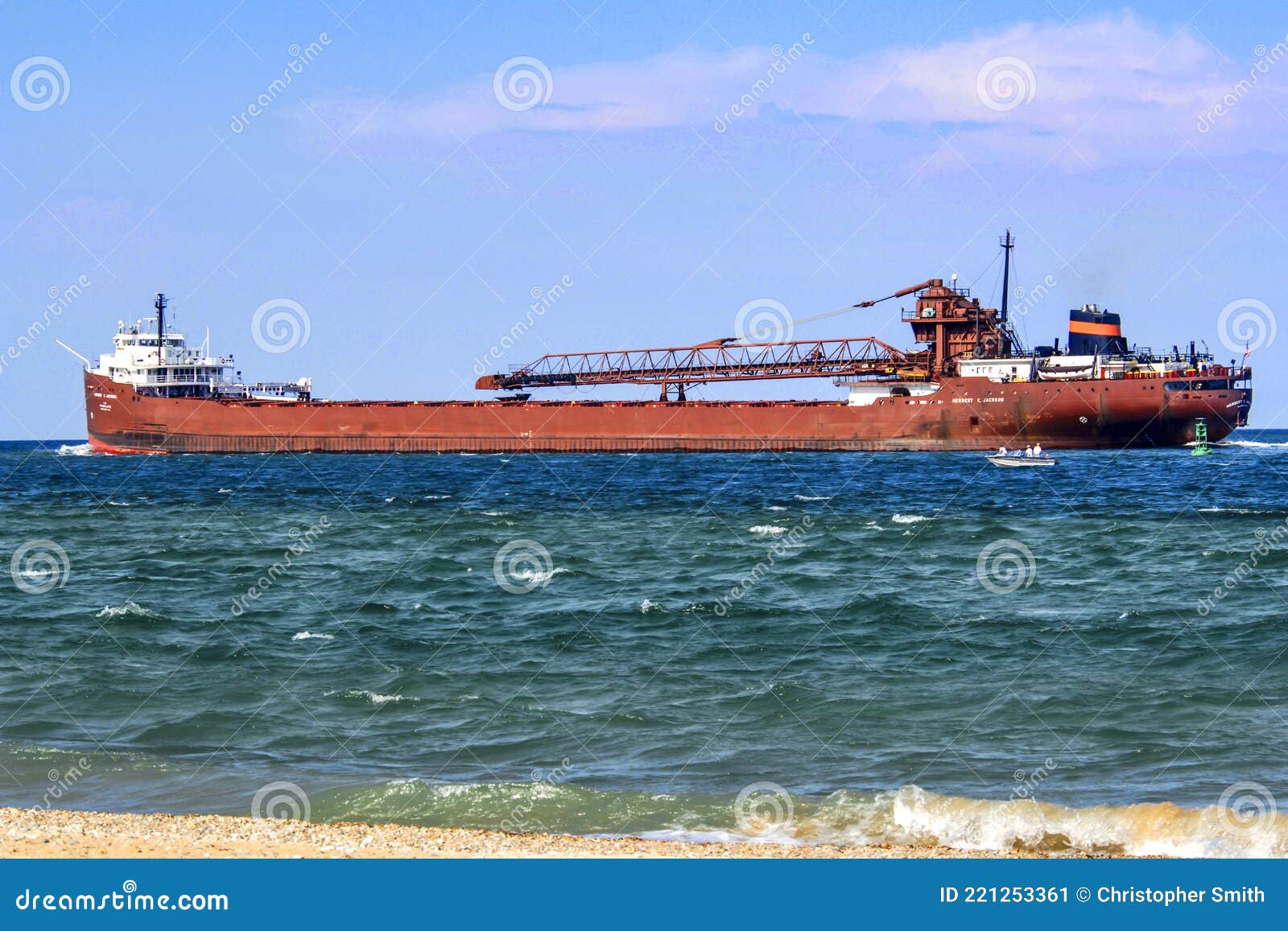 Commercial Freighter on Lake Huron Editorial Photo - Image of states ...