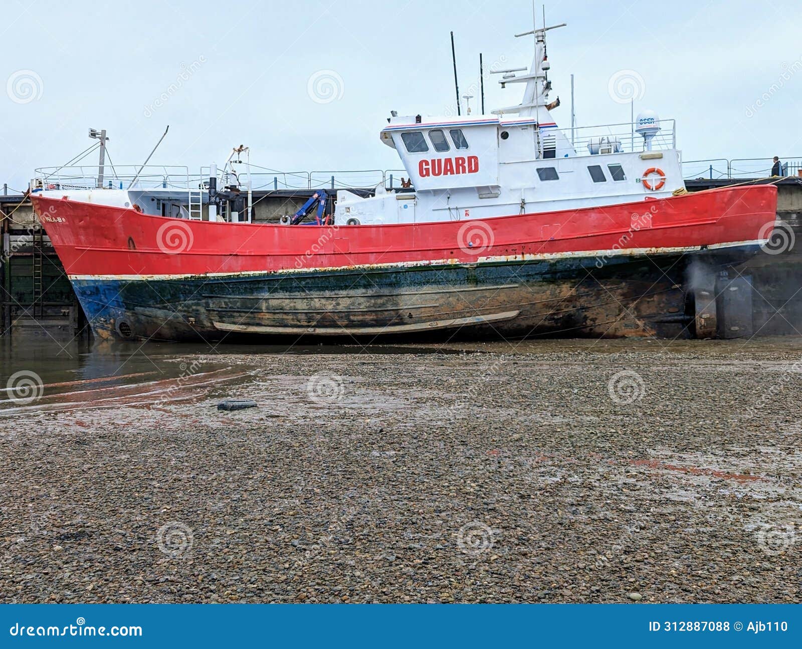 Commercial Guard Boat Beached at Harbour Tide Out Editorial Stock Photo ...