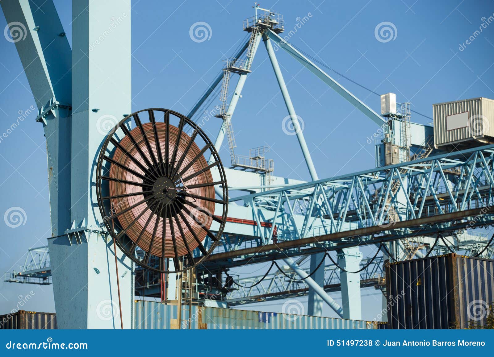 Commercial Harbor with Industrial Cranes Stock Photo - Image of port ...