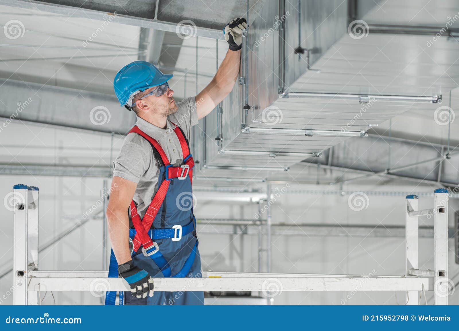 Commercial HVAC Systems Installation Inside the Warehouse Stock Photo ...