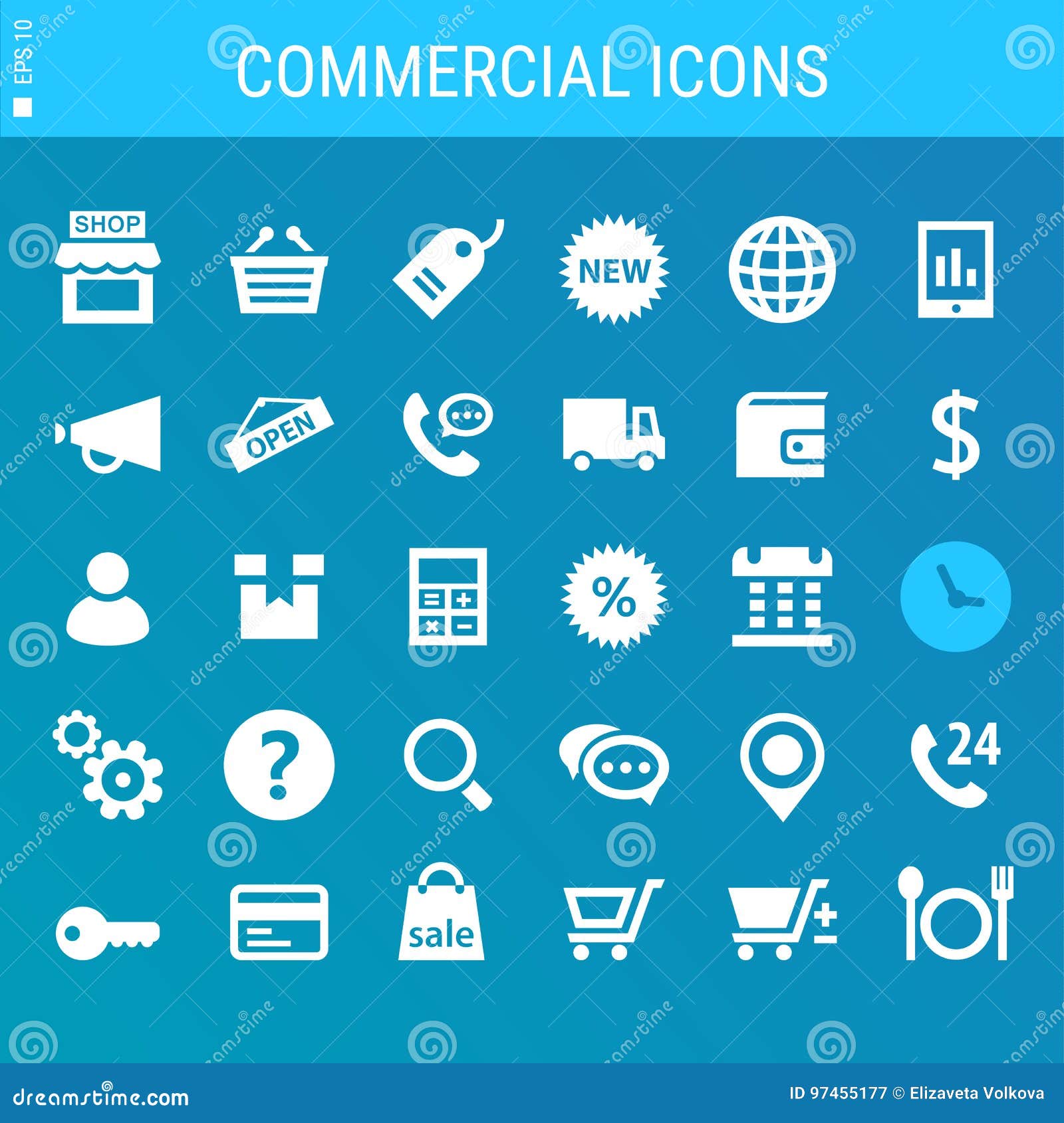 Commercial Icons Collection Stock Vector - Illustration of gift ...