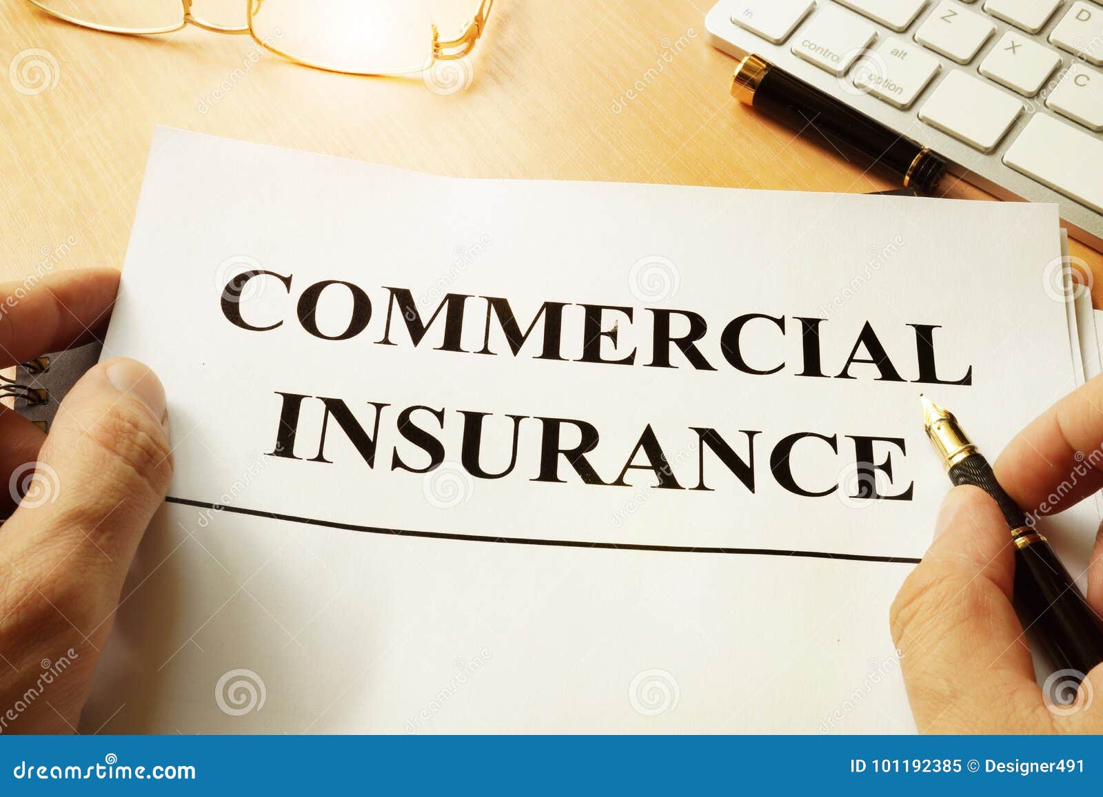 Commercial insurance form. stock image. Image of insured - 101192385