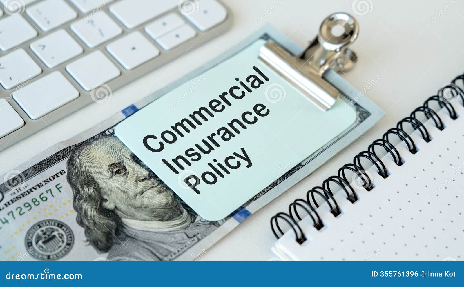 Commercial Insurance Policy - Text Label in the Contract Document on ...