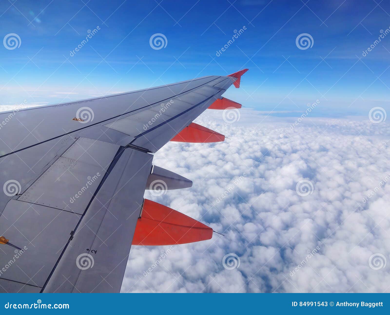 Commercial Jet Aircraft Wing Stock Image - Image of transport ...