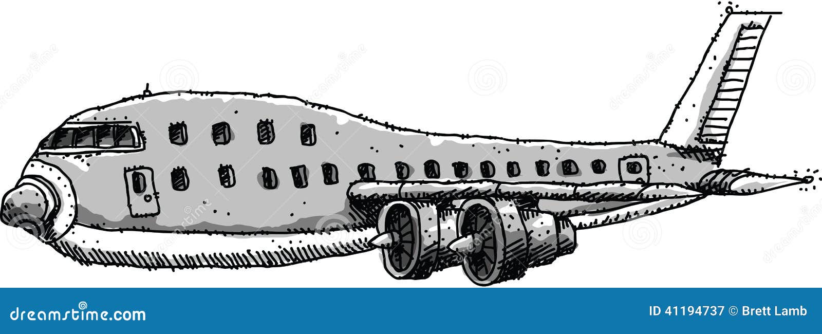 Commercial Jet stock illustration. Illustration of airplane - 41194737