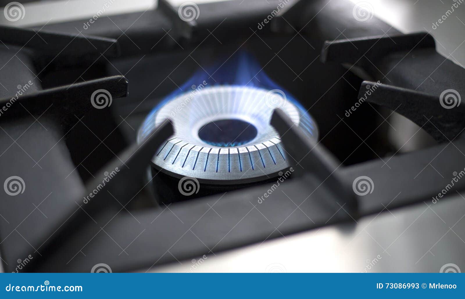 Commercial Kitchen Gas Burner Flame Stock Image - Image of commercial ...