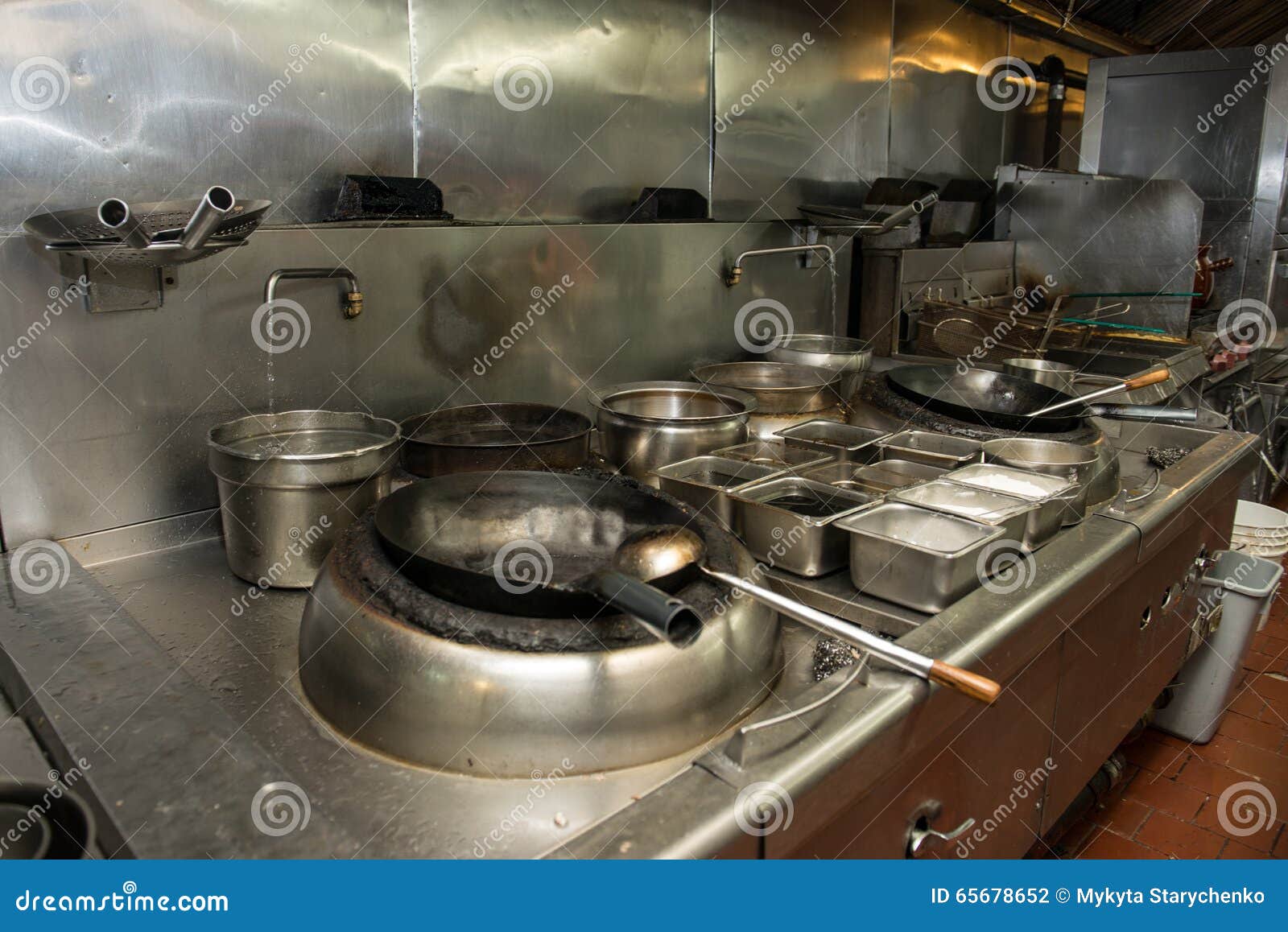 Commercial Kitchen Space in the Asian Restaurant Stock Photo - Image of ...