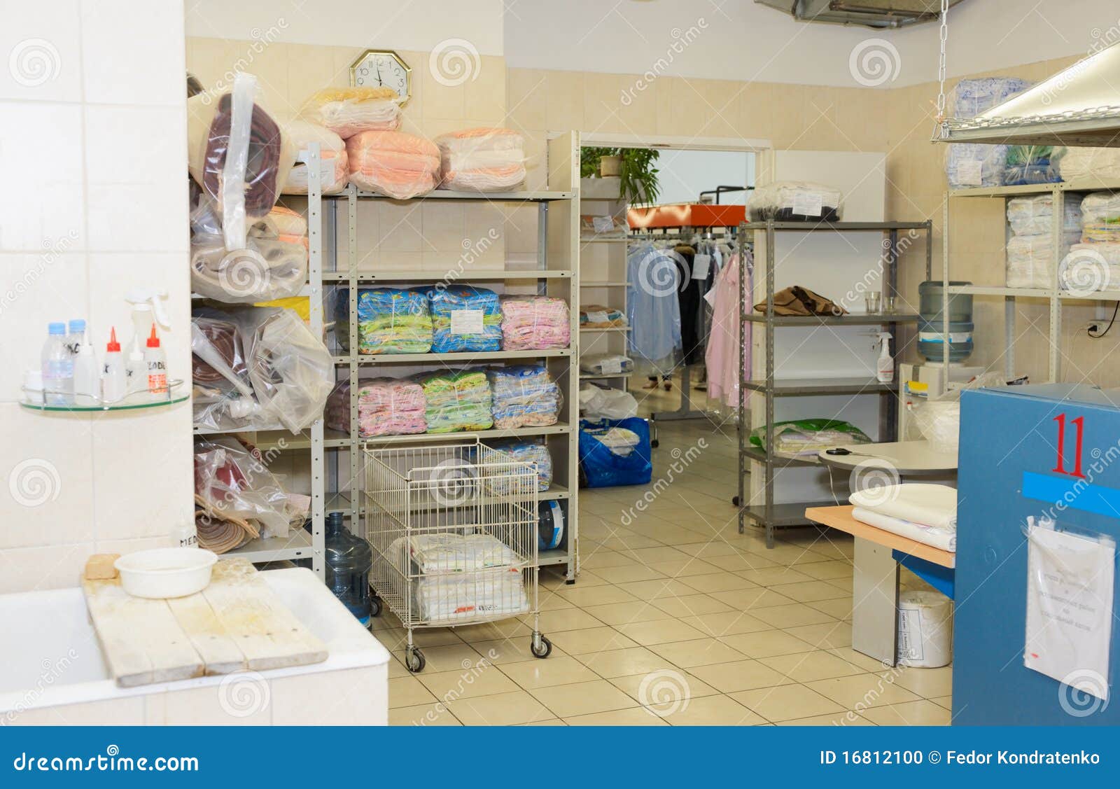 Commercial Laundry Interior Stock Photo - Image of basket, wash: 16812100