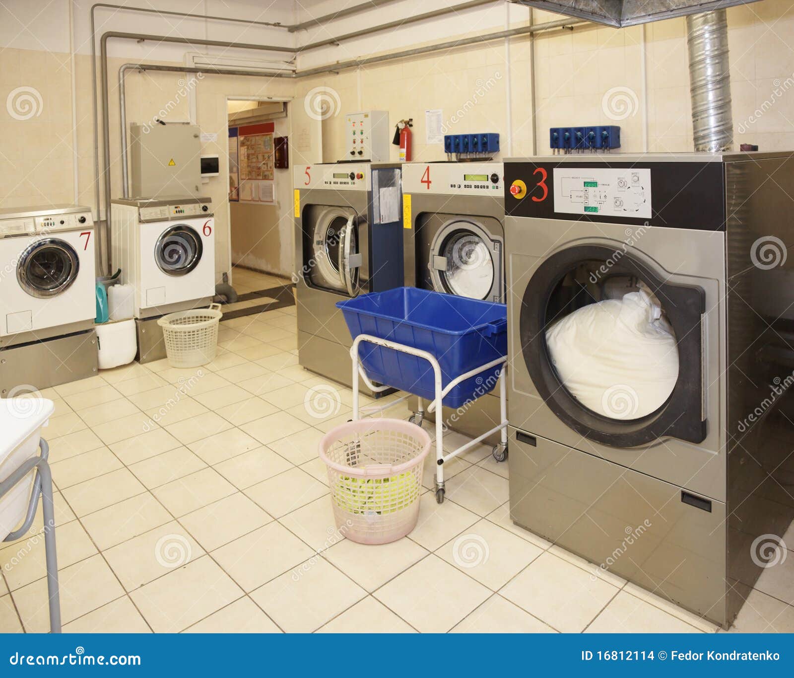 Commercial Laundry Interior Stock Photo - Image of public, loader: 16812114