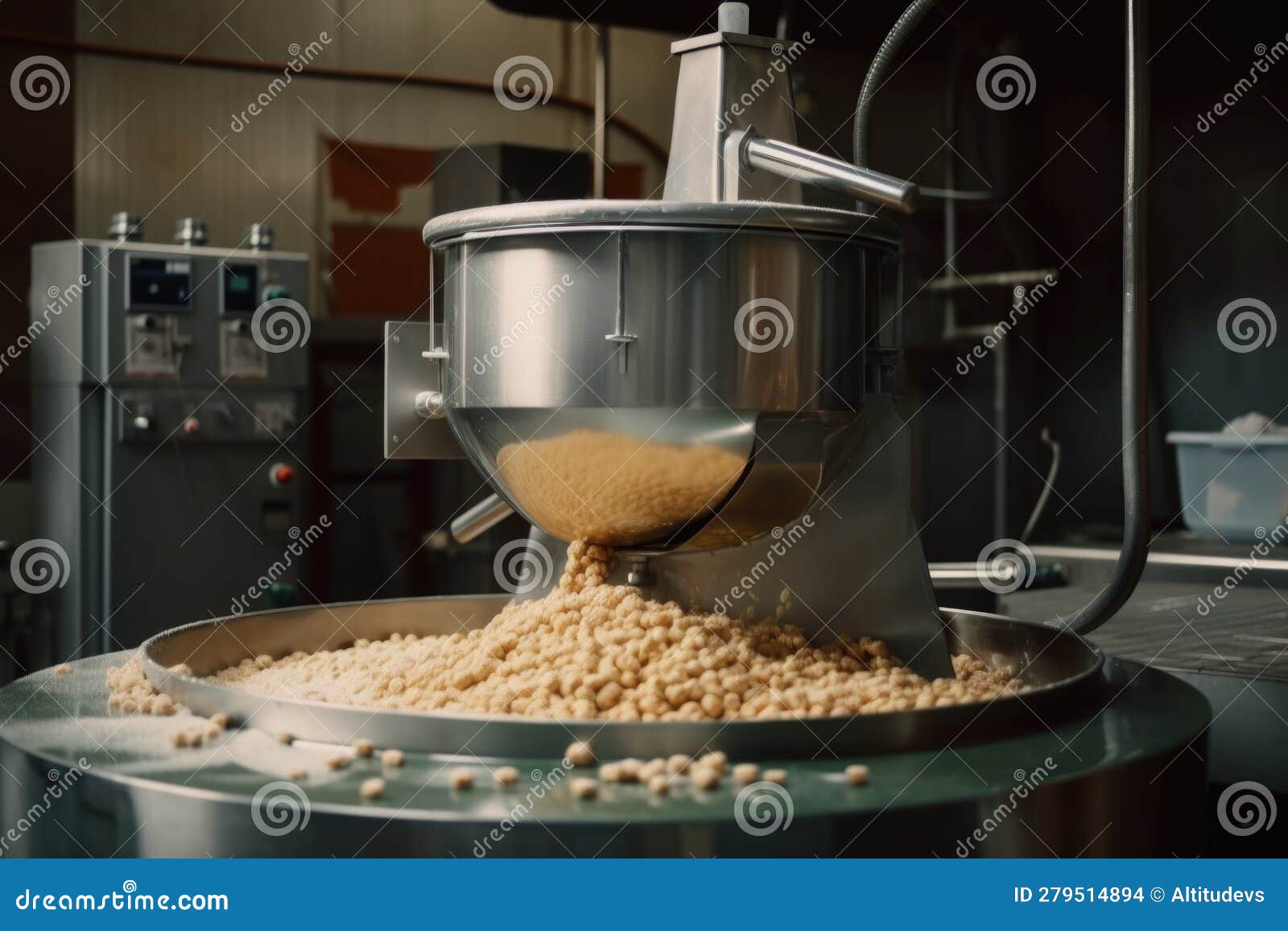 Commercial Mixer, with Ingredients and Flavors in the Process of Being ...