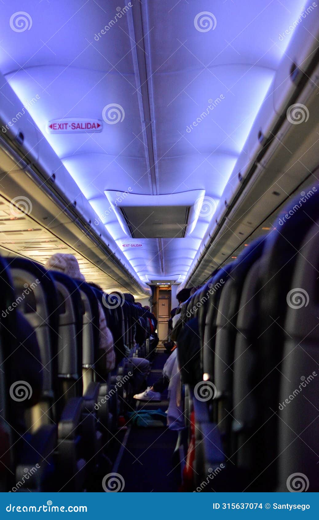Commercial Passenger Plane Aisle Stock Photo - Image of business ...