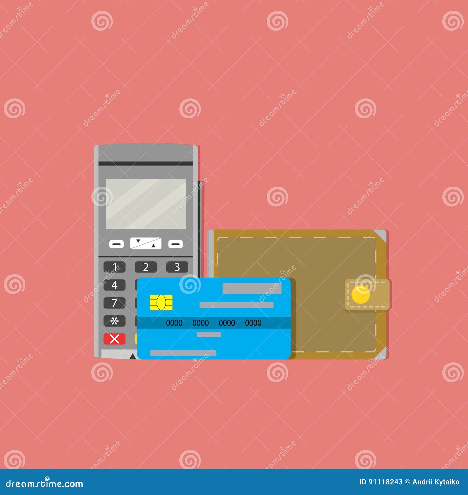 Commercial Paying Transaction Terminal Stock Vector - Illustration of ...