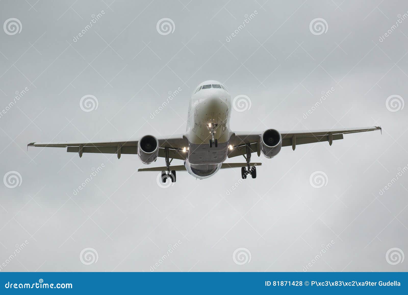 Commercial Plane Landing stock photo. Image of delivery - 81871428