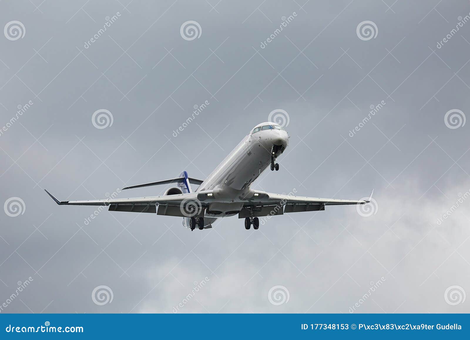 Commercial Plane Landing stock image. Image of aviation - 177348153