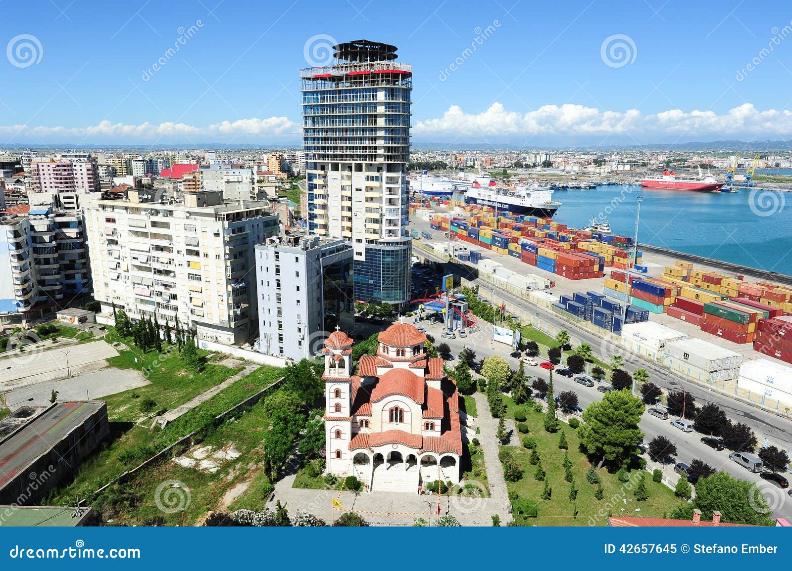 The Commercial Port of Durres Editorial Image - Image of container ...